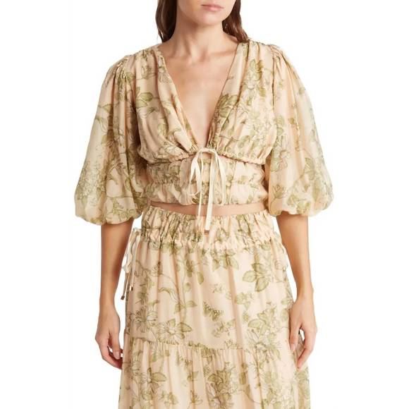 MON RENN | Tops | New Mon Renn Wildflower Crop Top In Multi | Poshmark